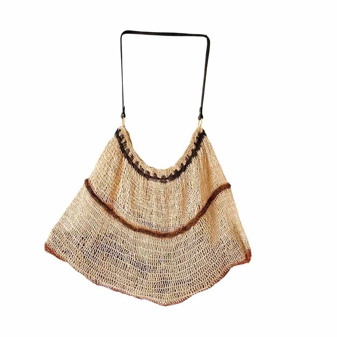 Bilum with Leather Strap | Papua New Guinea | BILUM & BILAS – BILUM & BILAS